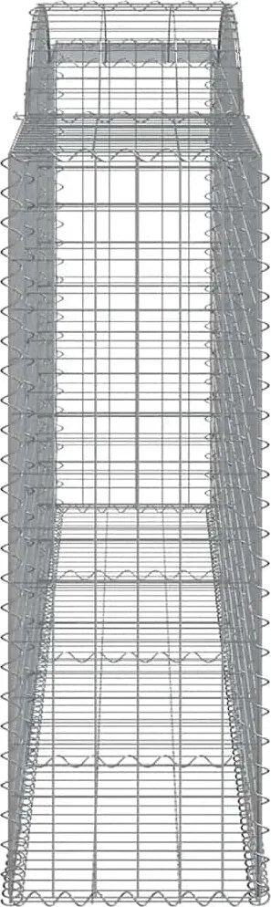 Klenuté gabionové koše 2 ks 300x50x140/160cm pozinkované železo 3146737