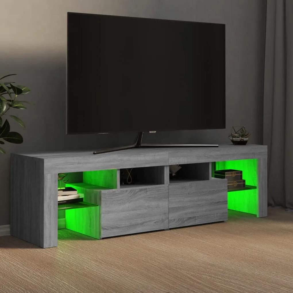 vidaXL TV skříňka s LED osvětlením 140 x 36,5 x 40 cm [815670] Barva: kouřový dub