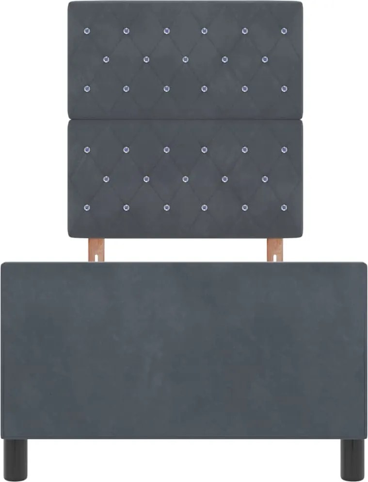 Postel s boxspringem s čelo Tmavě šedá 80 x 200 cm samet 3344838