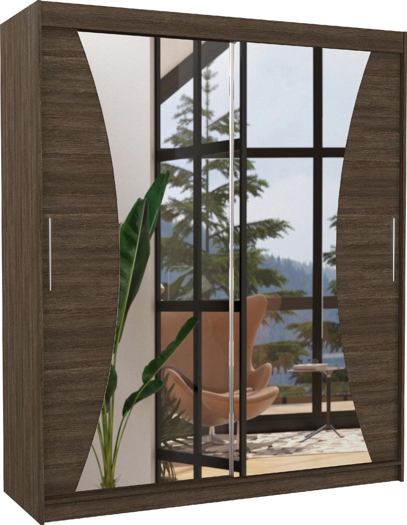 ADRK Furniture Posuvná skříň s zrcadlem CHARLOTTE 180 ADRK-SW-CHA-CH-180