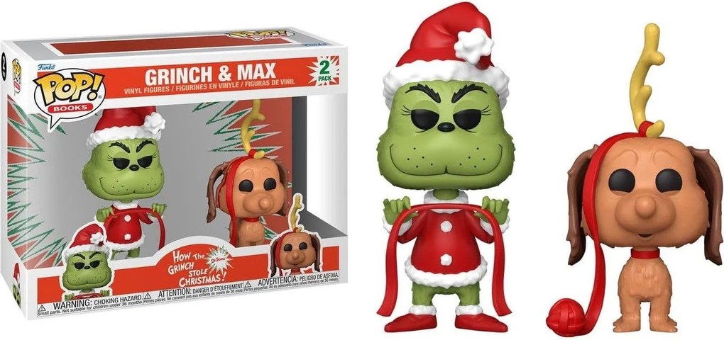 Funko pop! 2 pack books how the grinch stole christmas! grinch & max