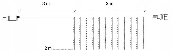 LED světelný závěs Nano krápníky - 3x2m, 400LED, 8 funkcí, studená bílá