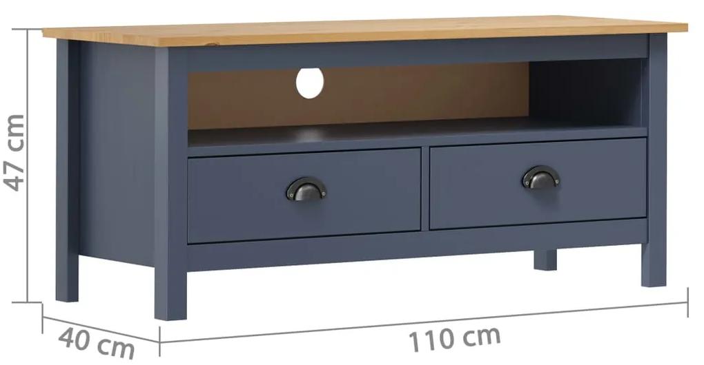 TV stolek Dazy - masivní borovice - 110x40x47 cm | šedý