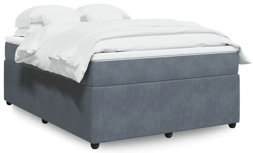 Box spring postel s matrací tmavě šedá 140x200 cm samet 3285645