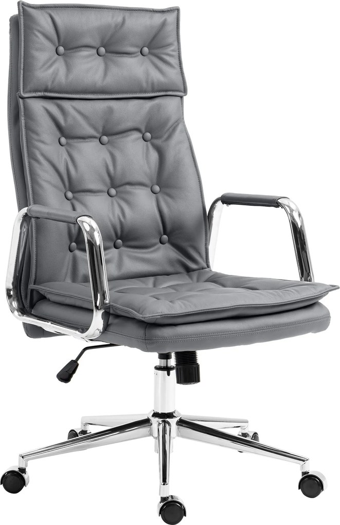 Kancelářská židle Sotira pravá kůže – šedá