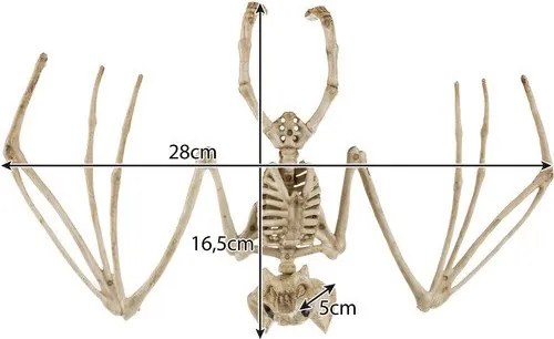 Dekorace Halloween kostra netopýra Halloween 30 cm Malatec 22005