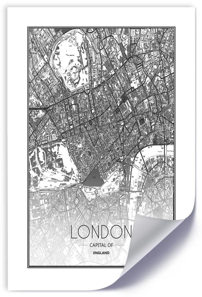Gario Plakát Plán Londýna Barva rámu: Bez rámu, Rozměry: 20 x 30 cm