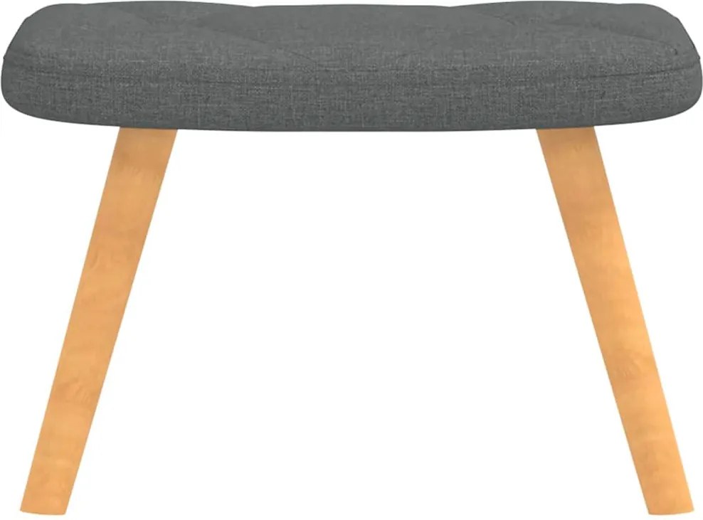 Relaxační křeslo se stoličkou tmavě šedé textil 327535