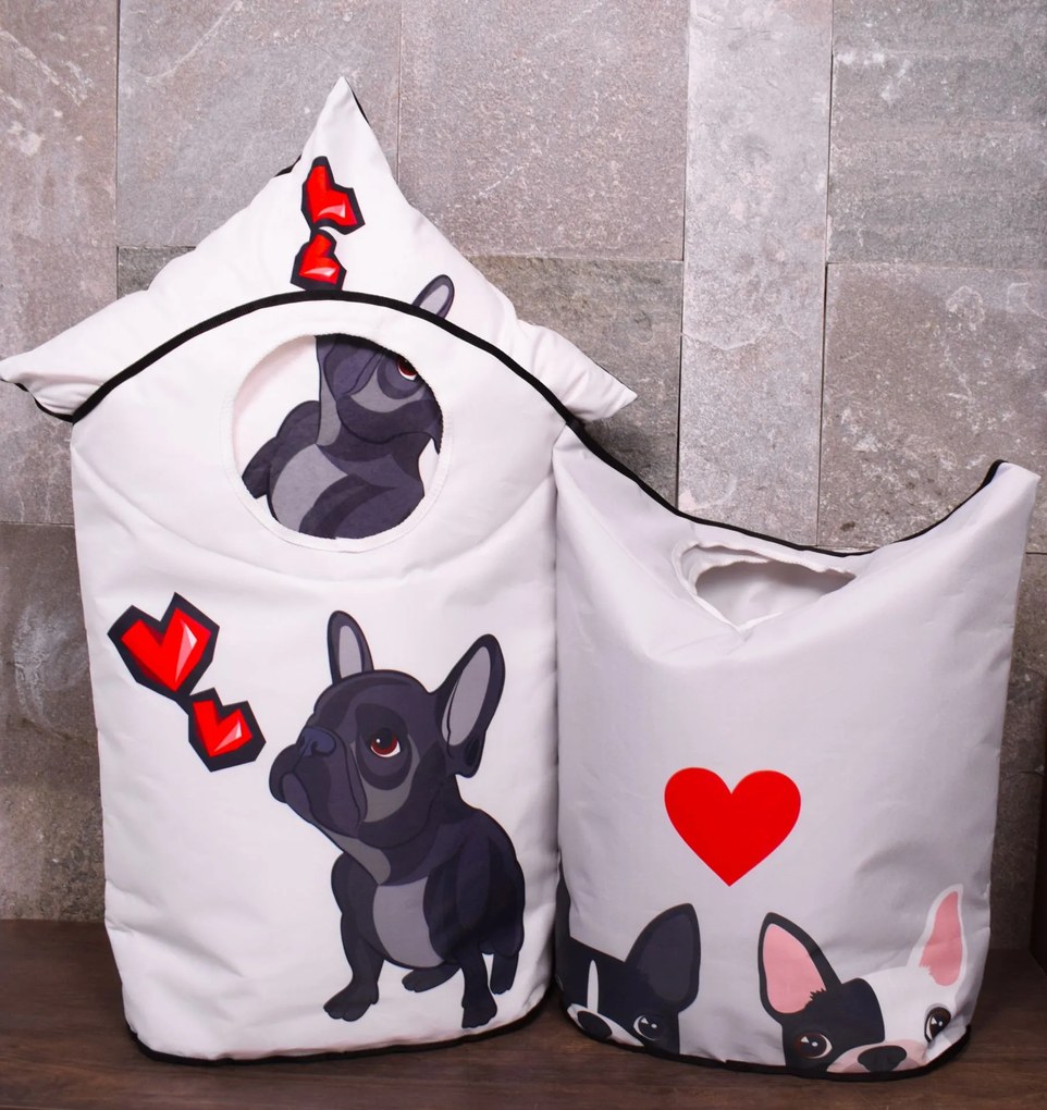 Koš na prádlo which frenchie in love (80l)