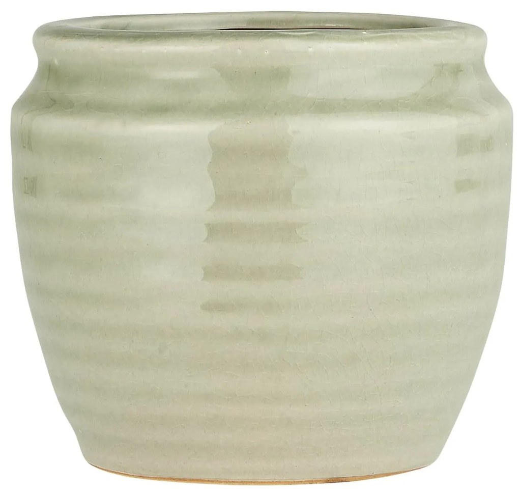 IB LAURSEN Obal na květináč Mirage Green Ø13,5cm, zelená barva, keramika