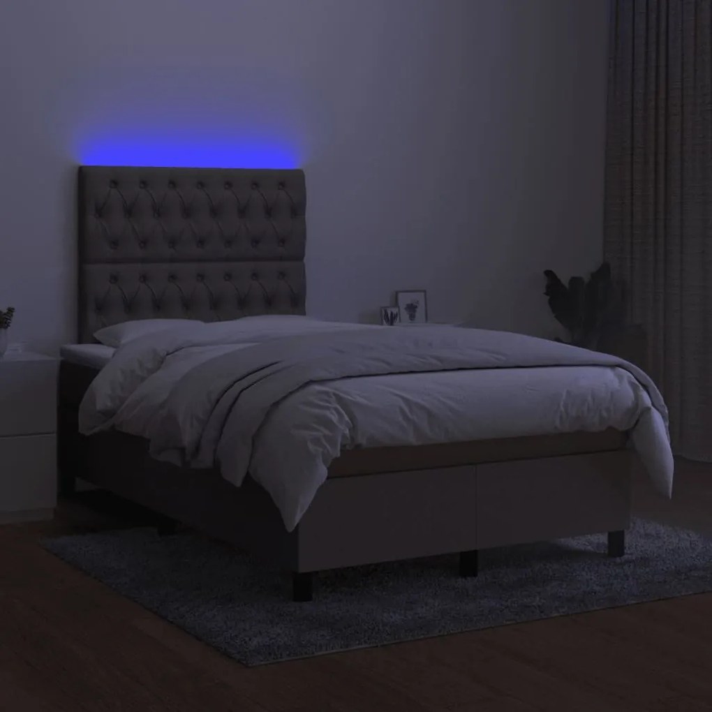 Box spring postel s matrací a LED taupe 120x190 cm textil 3270222