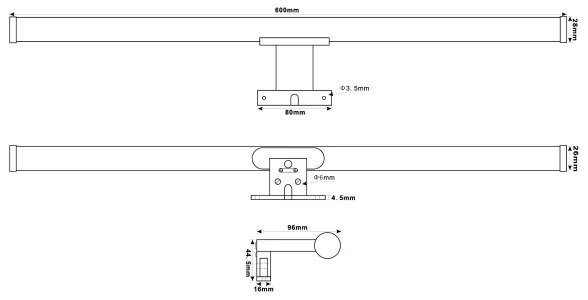 Top Light - LED Koupelnové osvětlení zrcadla OREGON LED/9W/230V 60 cm IP44