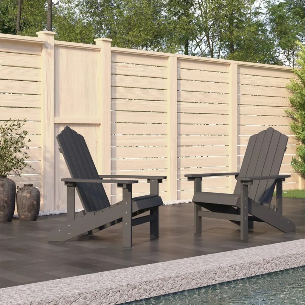 Zahradní křesla Adirondack 2 ks HDPE antracitová 3095693