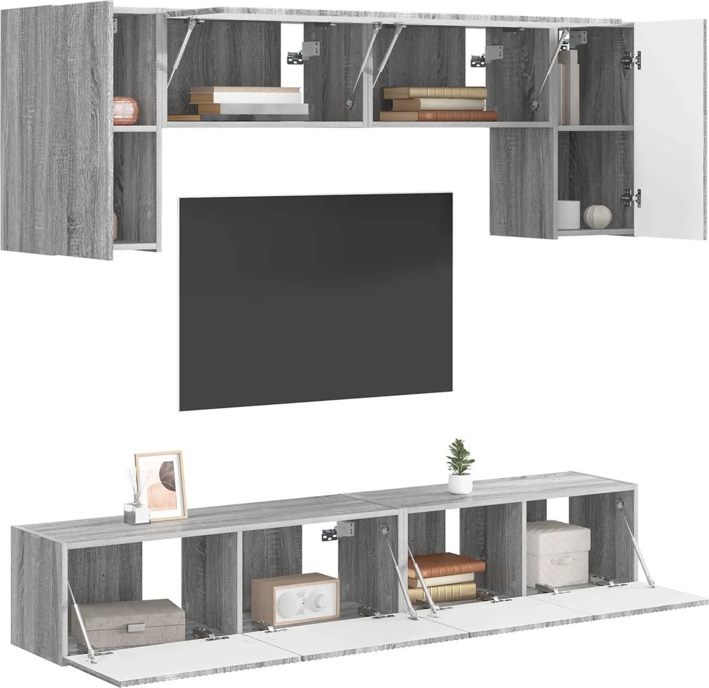 Sestava TV skříněk 4 ks Šedá Sonoma Kompozitní dřevo 3409084