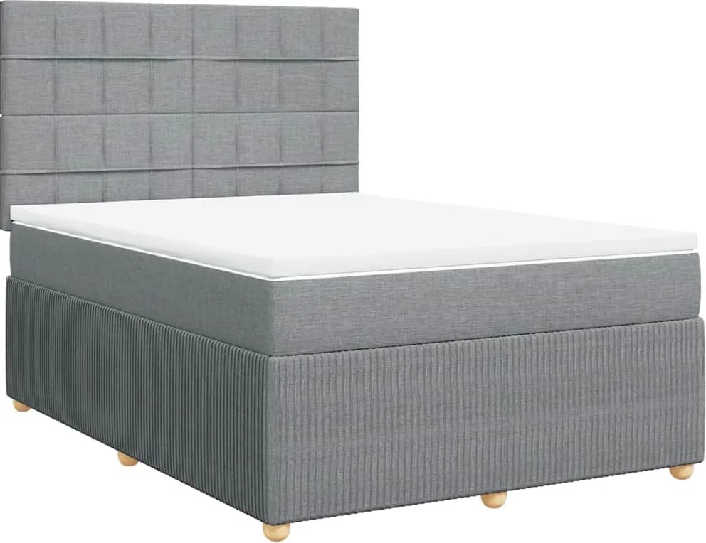 Box spring postel s matrací světle šedá 160 x 200 cm textil 3292107
