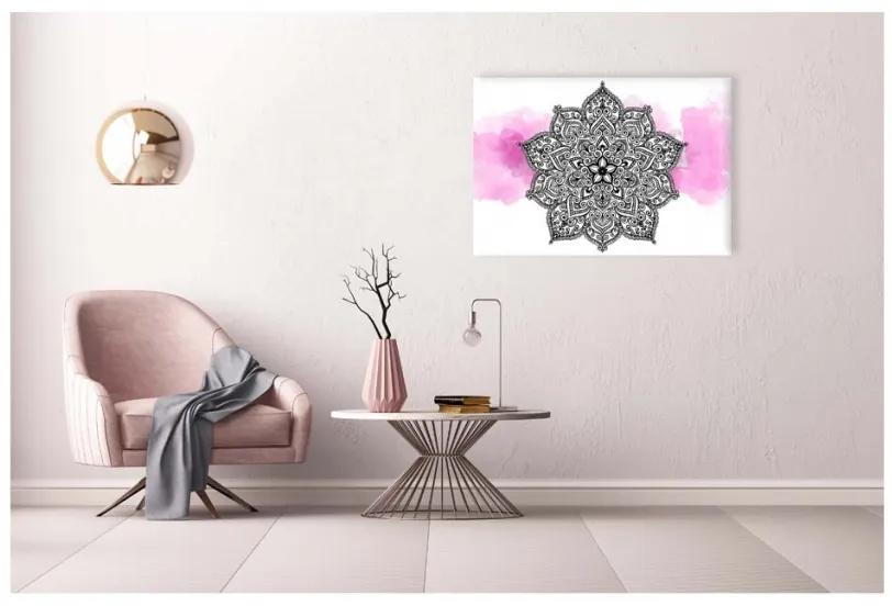 Obraz mandala v růžovém dýmu Velikost (šířka x výška): 90x60 cm