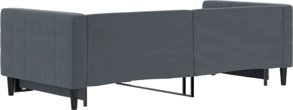 Válenda s přistýlkou tmavě šedá 90 x 200 cm samet 3196692