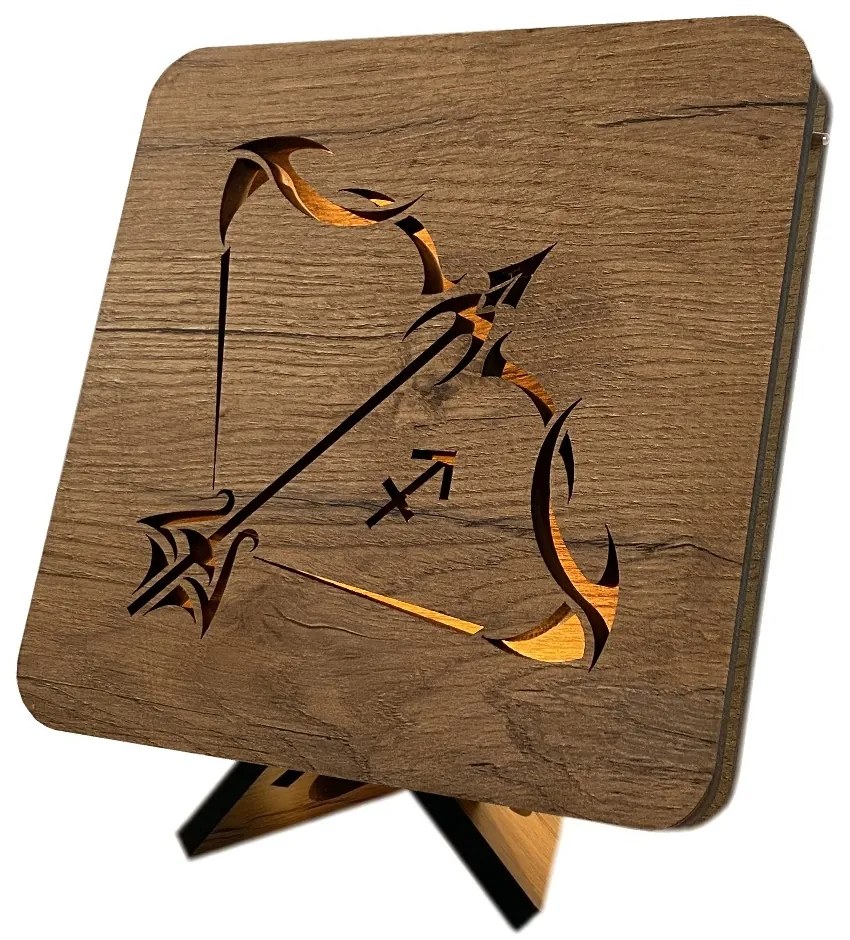 Li-Go Znamení "Střelec" lampa 19x19cm provedení povrchu: dub