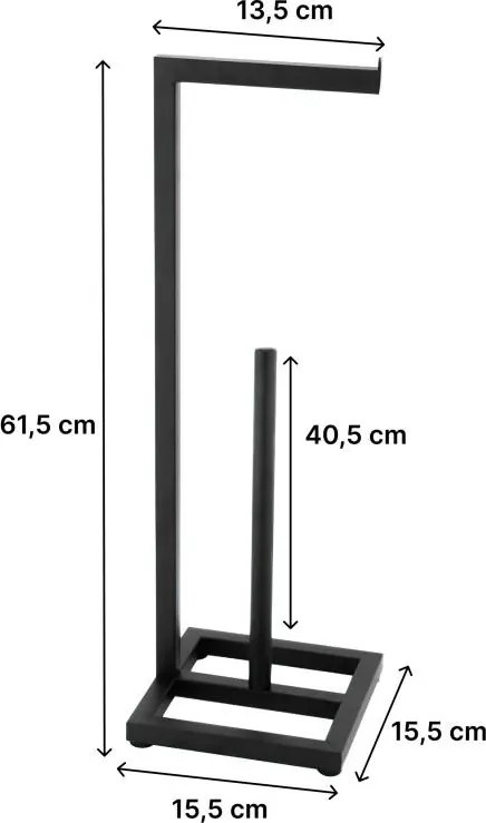 Erga Pap, kovový držák toaletního papíru se zásobníkem na 4 role, černá matná, ERG-YKA-P.PAP1-BLK