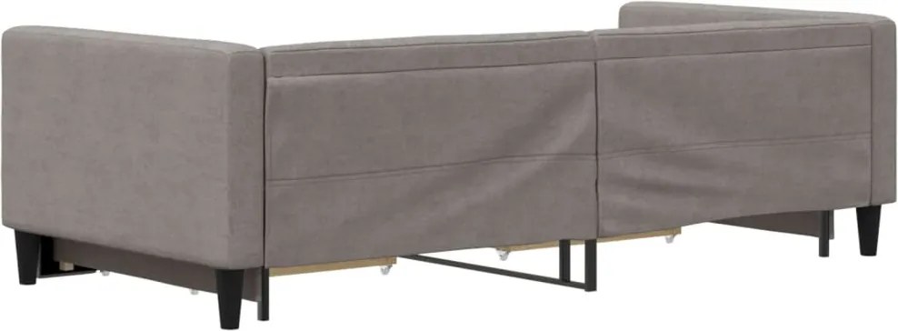 Válenda s přistýlkou a zásuvkami taupe 90 x 200 cm textil 3196617