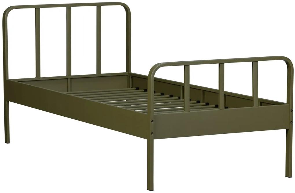OnaDnes -20% Hoorns Tmavě zelená kovová postel Sheldon 90 x 200 cm