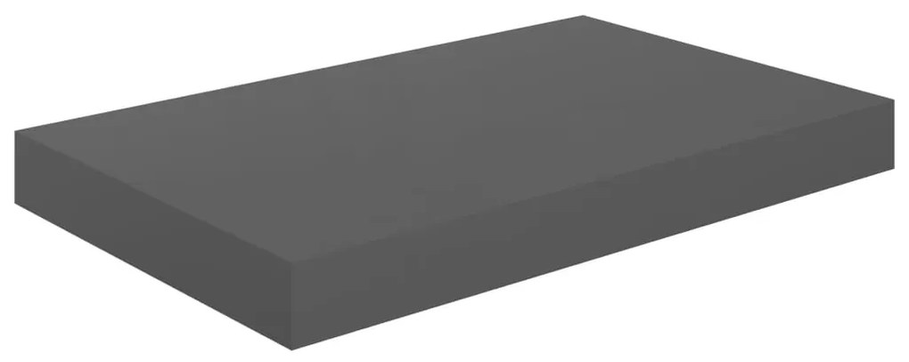 Plovoucí nástěnné police 2 ks šedé vysoký lesk 40x23x3,8 cm MDF - Default Title