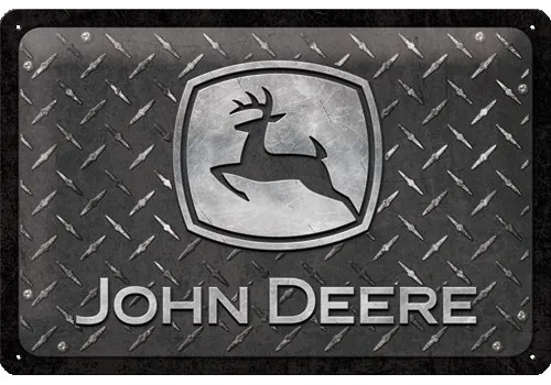 Postershop Plechová cedule: John Deere (Diamond Plate Black) - 30x20 cm