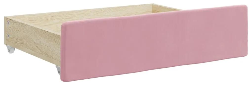 Zásuvky pod postel 2 ks růžové kompozitní dřevo a samet - Default Title