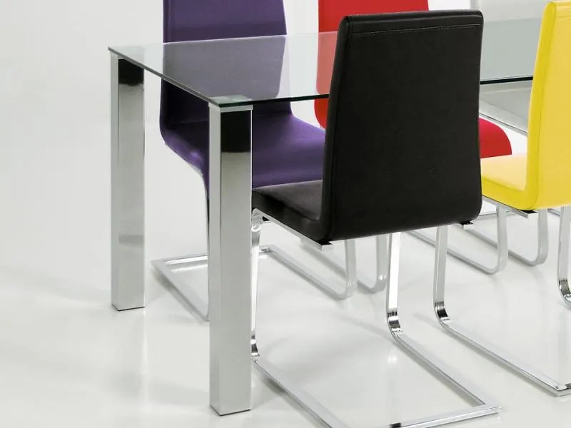 Design by scandinavia Stůl se skleněnou deskou Canton 90 cm, čiré sklo, sklo / chrom 351