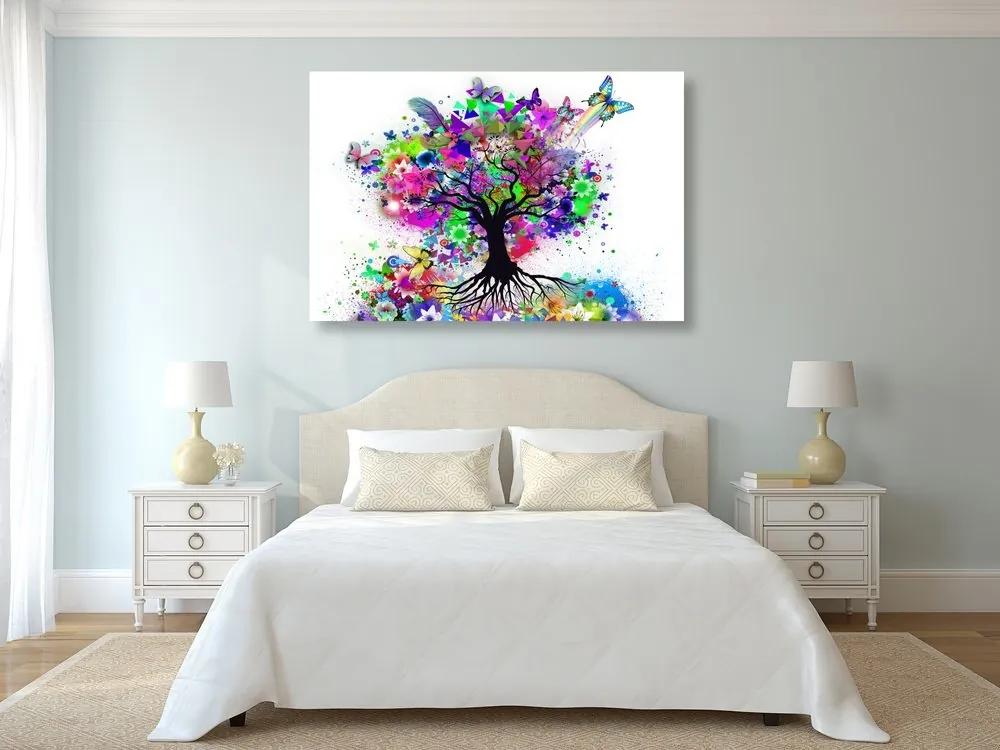Obraz květinový strom plný barev - 60x40 cm