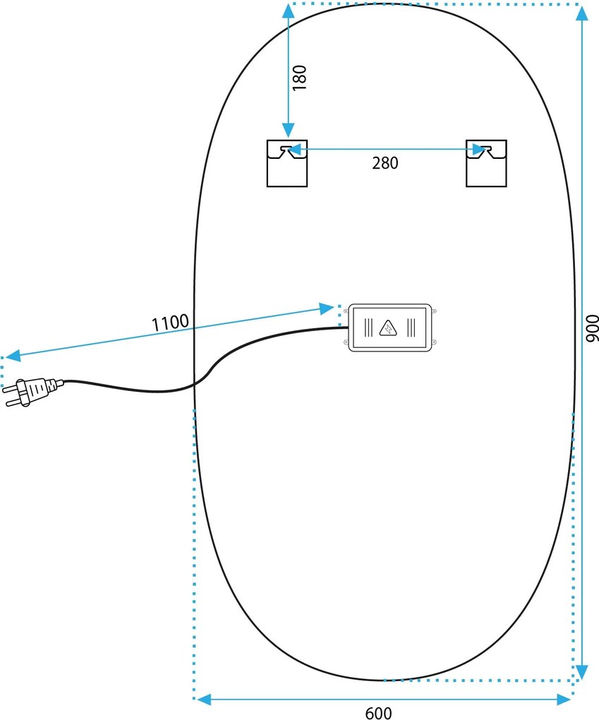 Rea Rea, Zrcadlo LED OLL 60x90 cm Brush Gold, HOM-02509