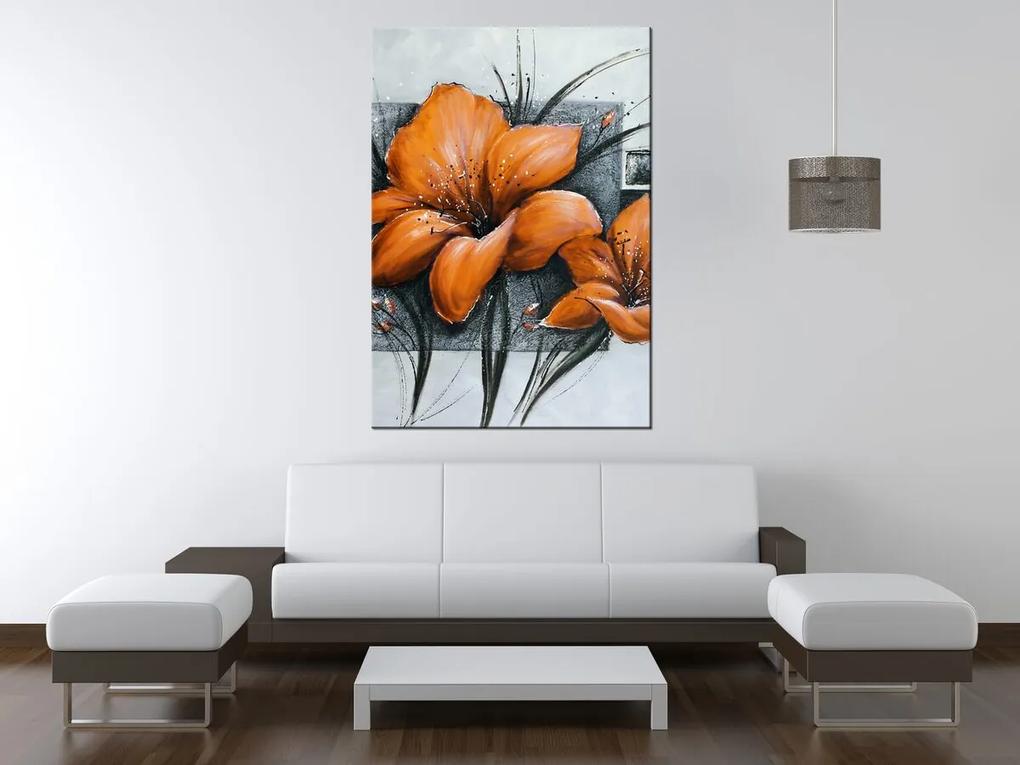 Gario Ručně malovaný obraz Nádherné oranžové Vlčí máky Rozměry: 120 x 80 cm
