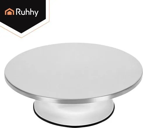 Kovový otočný stojan na dort RUHHY 27428, 30 cm, nerez