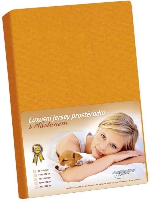 Prostěradlo bellatex jersey s elastanem - 200 x 220 cm - oranžová