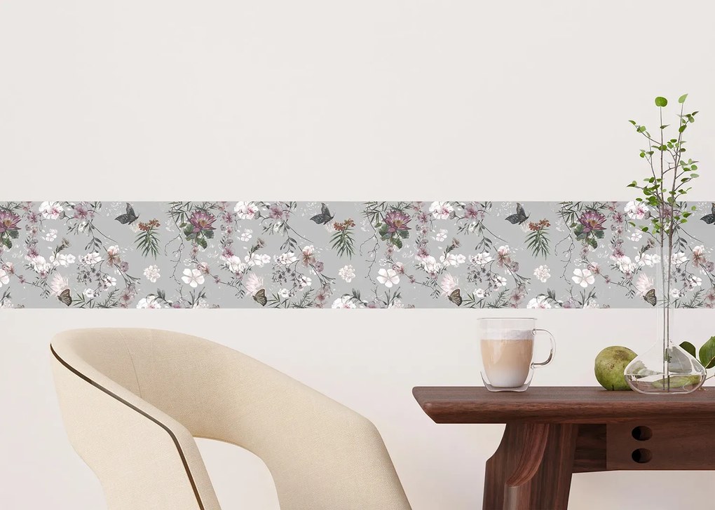 Samolepící bordura na zeď Pastelová Zahrada | 5 m x 13.8 cm | DWB8469