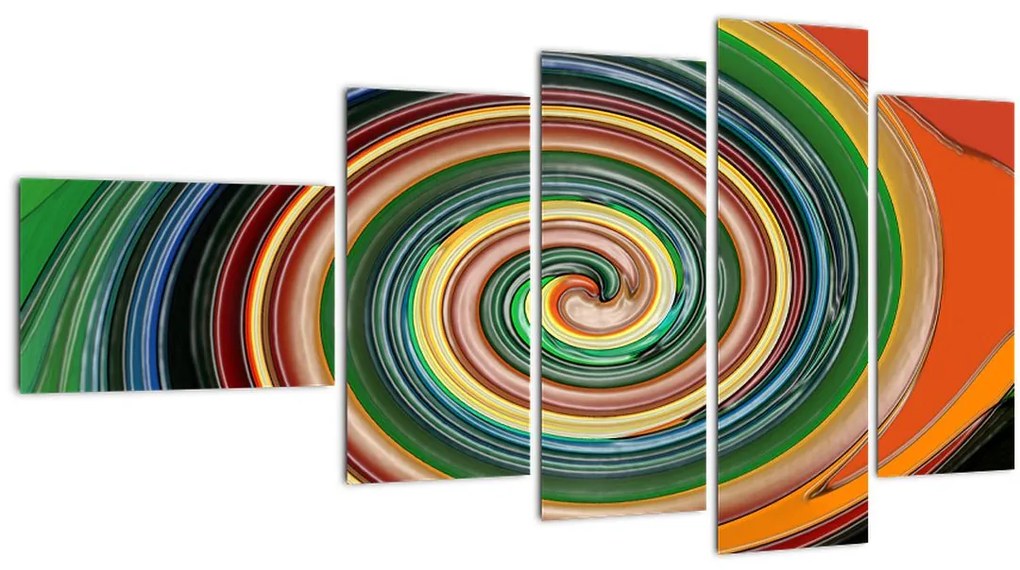 Abstraktní obraz - barevná spirála (110x60 cm), 40 dalších rozměrů