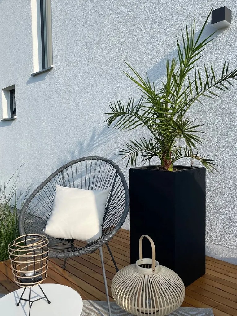 Květináč BLOCK, sklolaminát, výška 80 cm, antracit