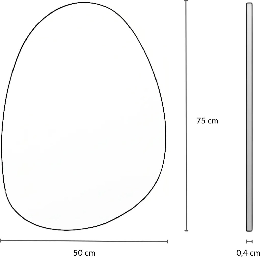 Dekorativní nástěnné zrcadlo ASYM, 75 x 55 cm