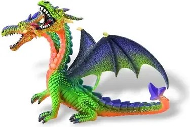 BULLYLAND 75596 Figurka Drak dvouhlavý barevný / Plast / 9 cm