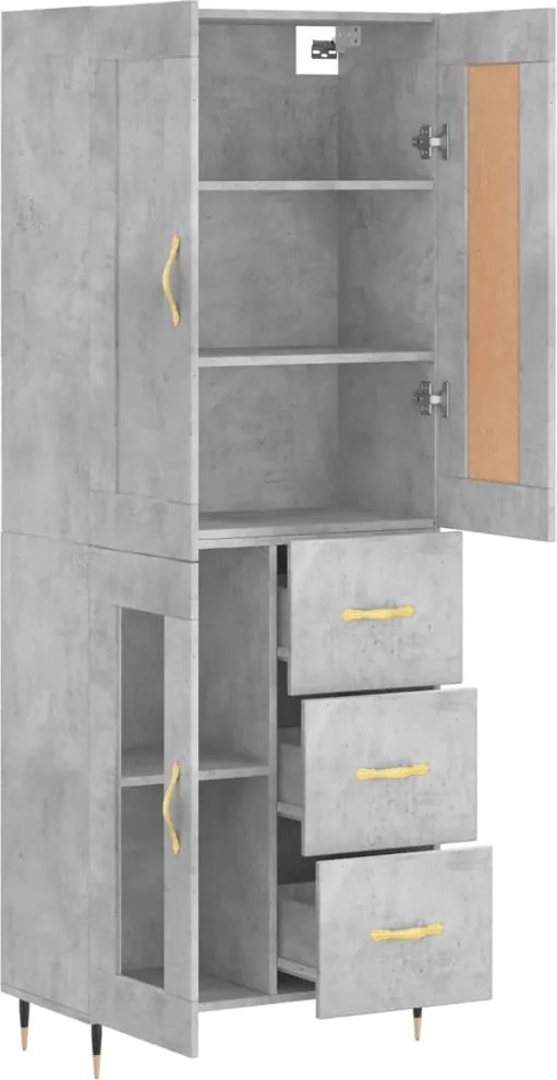 Skříň highboard betonově šedá 69,5x34x180 cm kompozitní dřevo 3199925