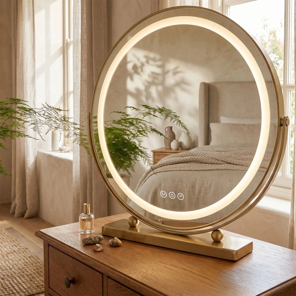 Rea Rea, Zrcadlo LED MAKE-UP L.Gold 50 cm, HOM-01810