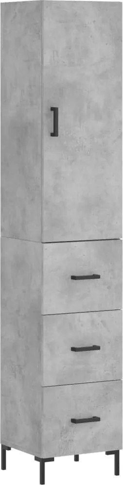Skříň highboard betonově šedá 34,5x34x180 cm kompozitní dřevo 3198853