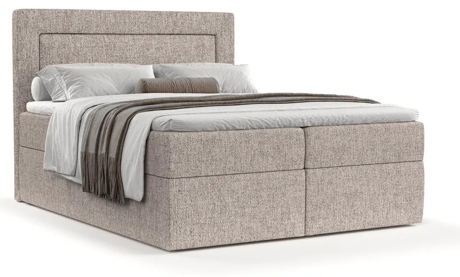 Světle hnědá boxspring postel s úložným prostorem 160x200 cm Imagine – Maison de Rêve