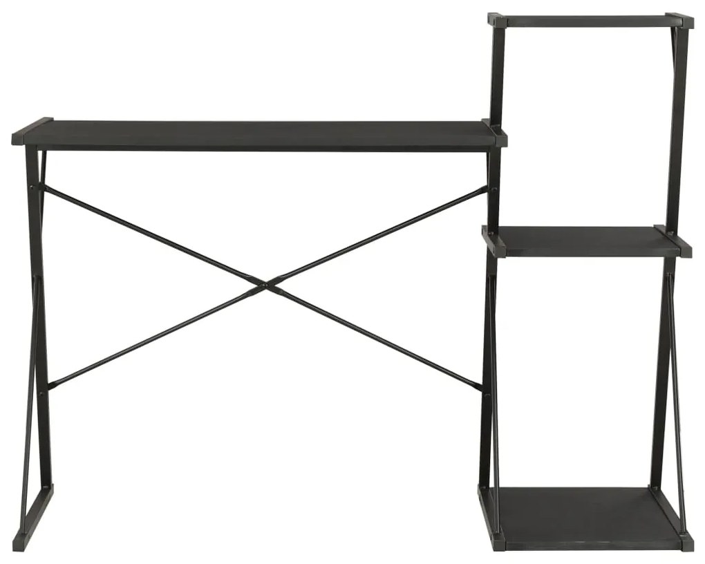 vidaXL Psací stůl s poličkami černý 116 x 50 x 93 cm