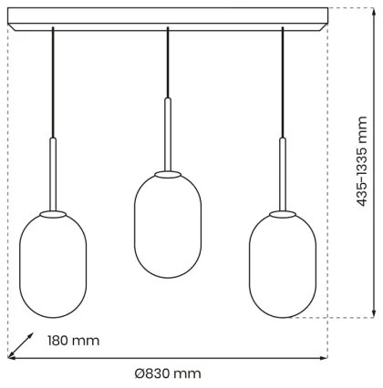 Lustr na lanku ALIAS 3xE14/40W/230V zlatá