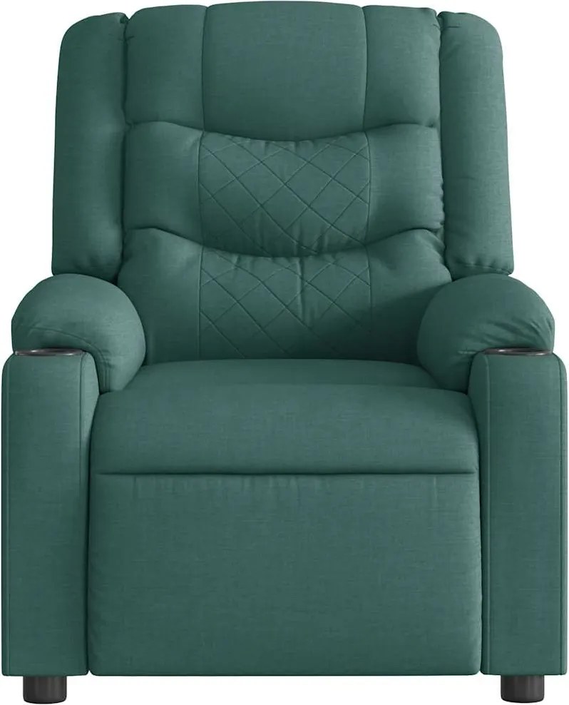 Elektrické polohovací křeslo tmavě zelené textil 3310250