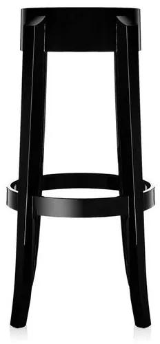 Set 2 stoliček Charles Ghost černá, Kartell - varianta 2 v. 65 cm