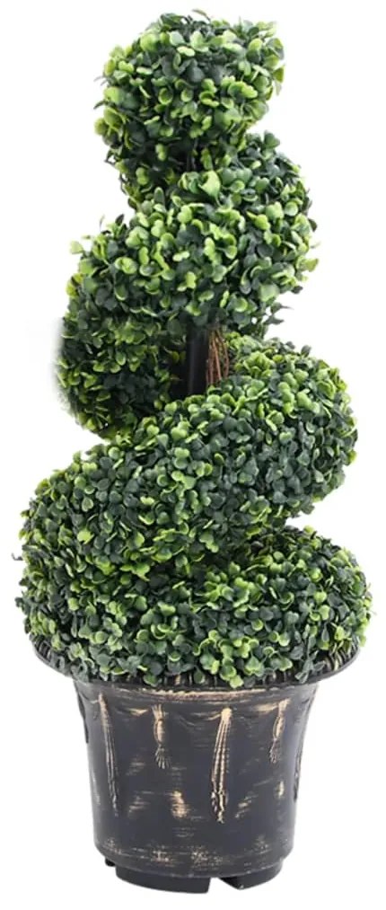 Umělá zimostrázová spirála s květináčem zelená 89 cm 336506