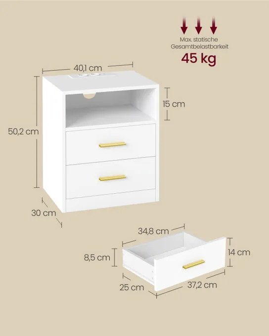 Set dvou nočních stolků CUSTOS LET829WB01 (2 ks)