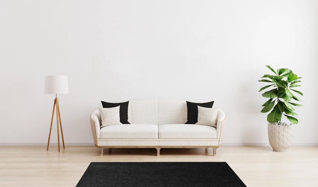 Vopi koberce Kusový koberec Eton černý 78 - 120x160 cm